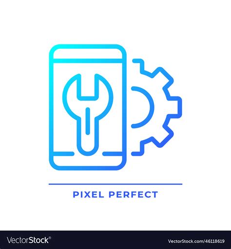 Smartphone Settings Pixel Perfect Gradient Linear Vector Image