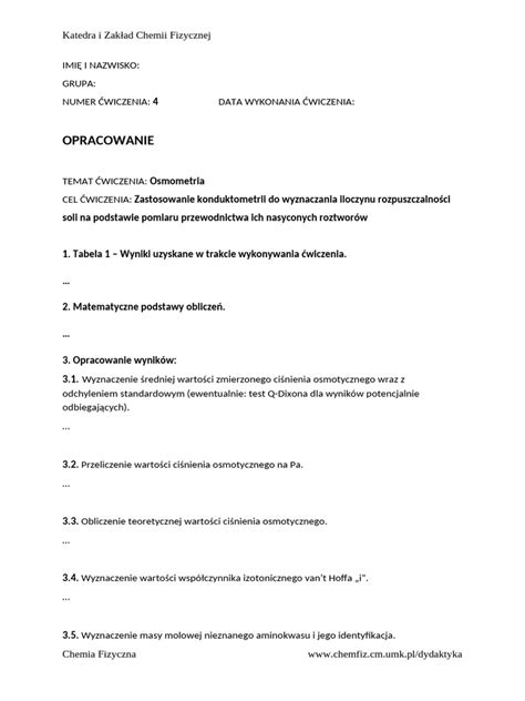 Raport Cw4 Analityka Nowe Osmometria Pdf