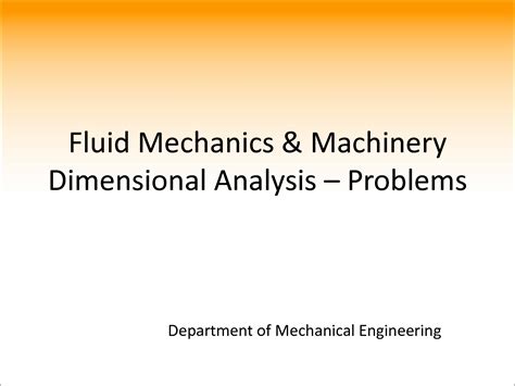 SOLUTION: Dimensional analysis problems of fluid mechanics machinery - Studypool