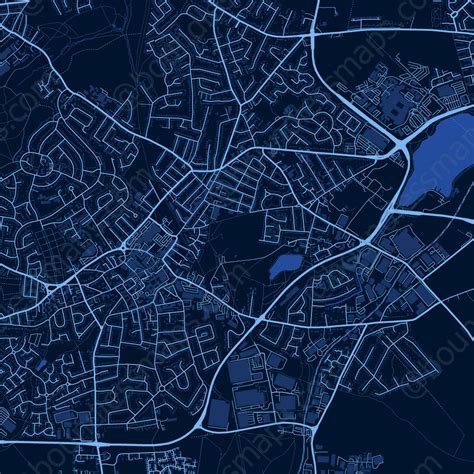 Sutton In Ashfield Dark Blue Vector Map Boundless Maps