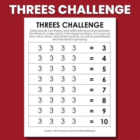 Make Six Puzzle Number Challenge Math Love