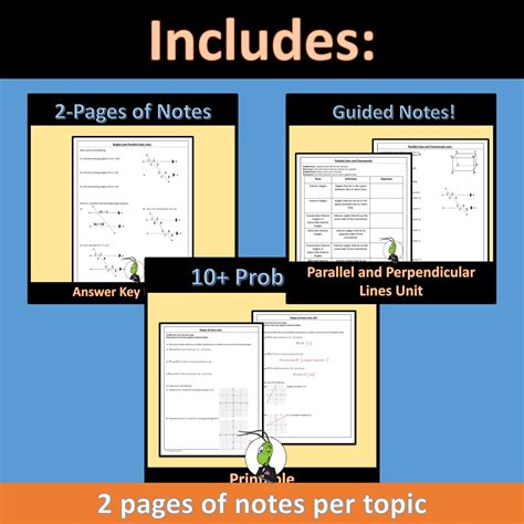 Parallel And Perpendicular Lines Guided Notes For Geometry Unit 3 Made By Teachers