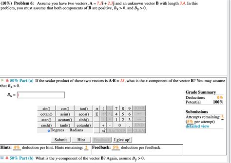 solved 10 problem 6 assume you have two vectors a