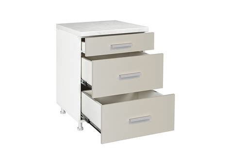 Кухненски шкаф долен с три чекмеджета In D60 F пясък мат • Модулна кухня In пясък мат • Мебели