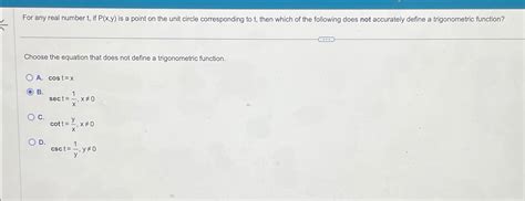 solved for any real number t ﻿if p x y ﻿is a point on the