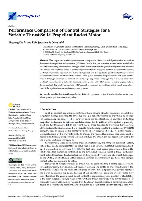 Pdf Performance Comparison Of Control Strategies For A Variable