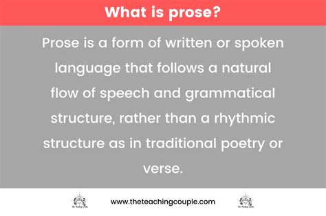Poetry Vs Prose The Teaching Couple