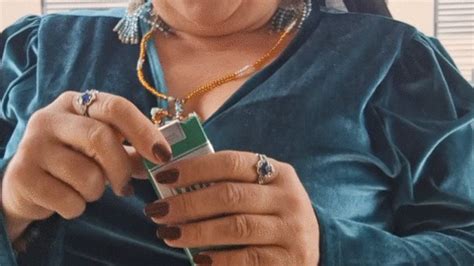 Femdom Goddess Enjoying Her More Menthol 120 Cigarette By The Mature