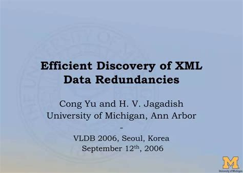 ppt efficient discovery of xml data redundancies powerpoint