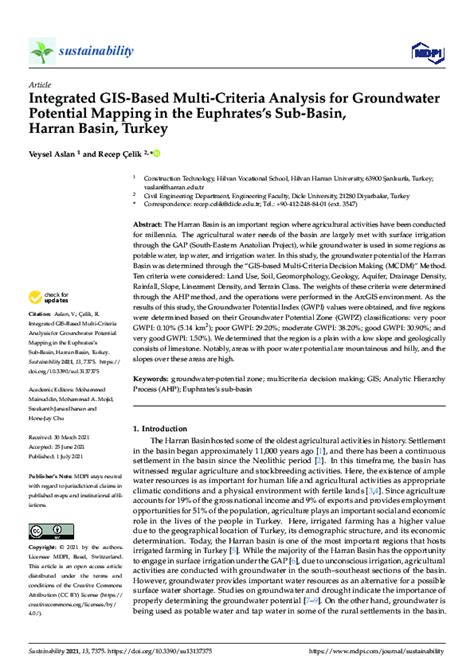 Pdf Integrated Gis Based Multi Criteria Analysis For Groundwater Potential Mapping In The