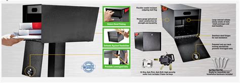 Rear Access Locking Mailbox With Secure Drop Door