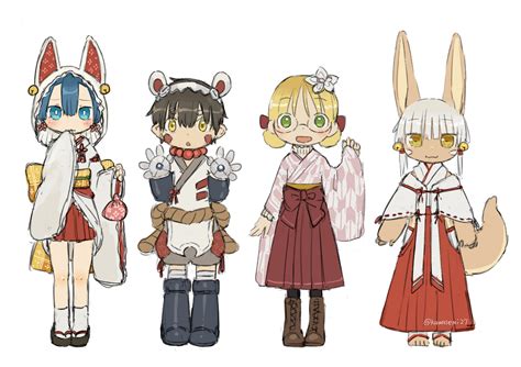 Nanachi Regu Riko And Maruruk Made In Abyss Drawn By Kawasemi