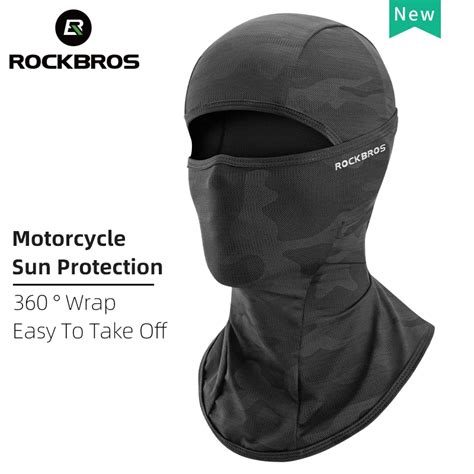 Rockbros 태양 보호 Balaclava 남자 여자 전기 자전거 오토바이 전체 얼굴 마스크 얼음 실크 헤드 기어 사이클링 봄