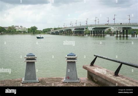Muar Johor Mar 24 2025 View Of Jambatan Sultan Ismail The Bridge Across Muar River In Muar