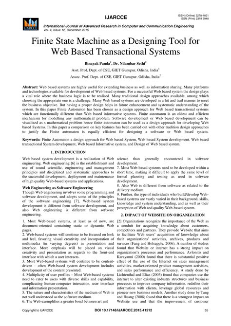 Pdf Finite State Machine As A Designing Tool For Web Based Transactional Systems