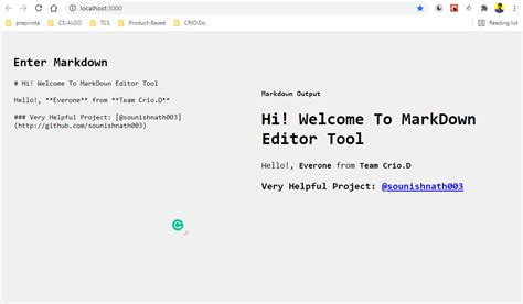 Crio Projects Markdown Editor Criodo Project Based Learning