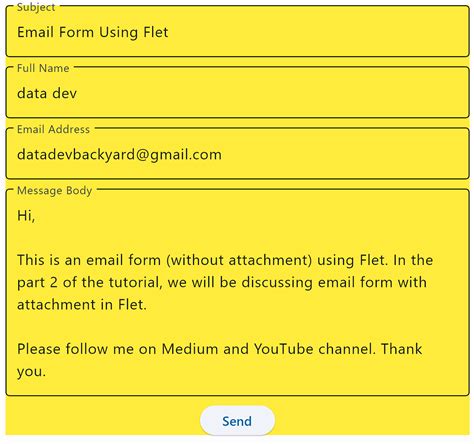 Email Form Using Flet — Part 1 As A Entrepreneur Or Engineer You Might