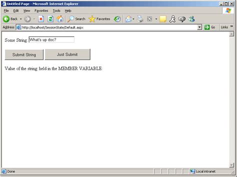 Getting A Taste Of Session State ASP NET