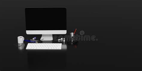 Computer Desk Work Desk Workplace 3d Illustration Stock Illustration Illustration Of Lifestyle