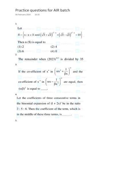 Practice Questions For Air Batch Pdf