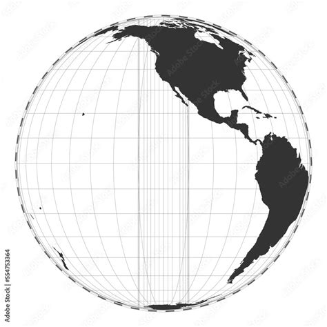 Vector World Map Orthographic Projection Plain World Geographical Map