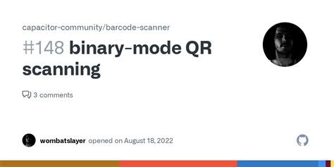 Binary Mode QR Scanning Issue Capacitor Community Barcode Scanner GitHub