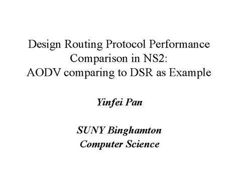 Design Routing Protocol Performance Comparison In Ns 2