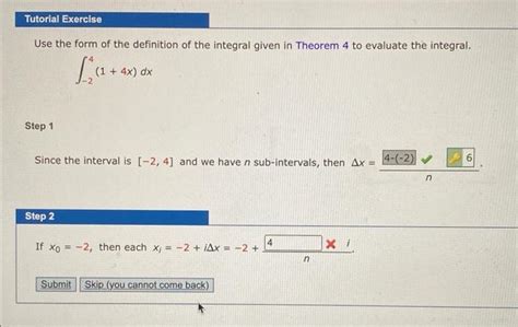 solved use the form of the definition of the integral given