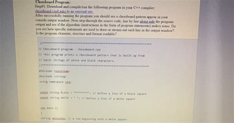 Solved Chessboard Program Steplil Download And Compilerun