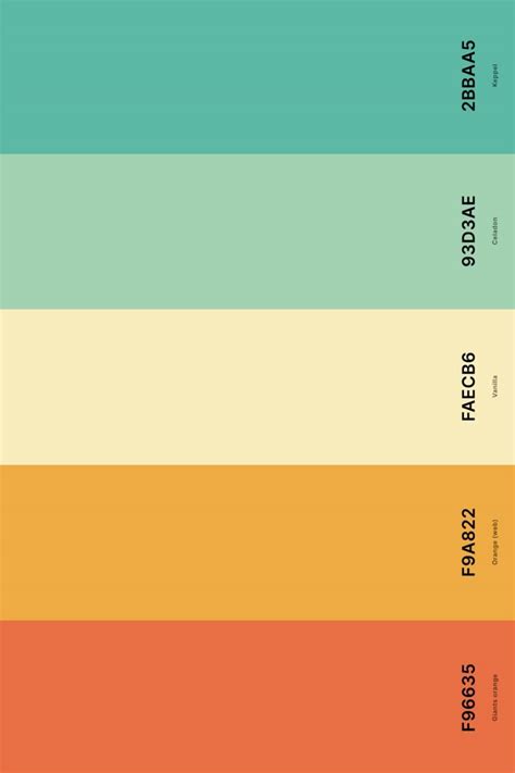 23 Retro Beach Color Palette Color Palette With Giants Orange Hex