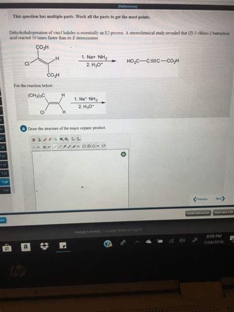 Solved Draw The E Of The Organic Product Expected When