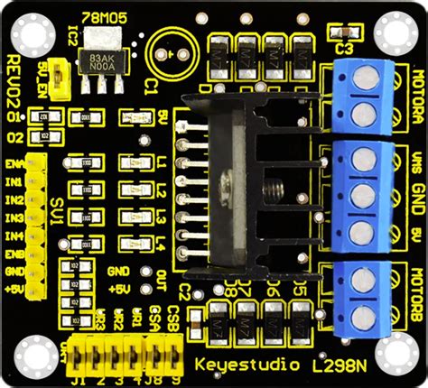How To Use L298n Motor Driver Board Module Pinouts Specs And Examples Cirkit Designer