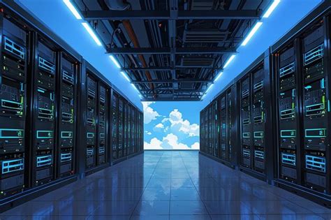 Business Technology Cloud Computing Service And Datacenter Storage Server Connect Premium Ai