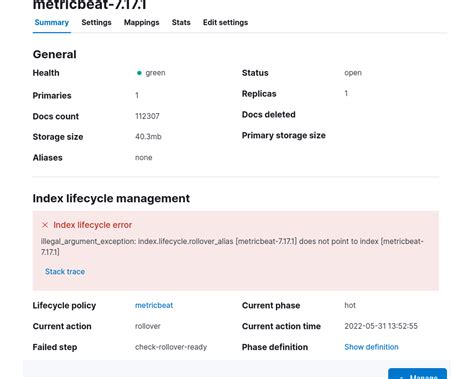 Resource Metricbeat 7171 Exists But It Is Not An Alias Beats Discuss The Elastic Stack