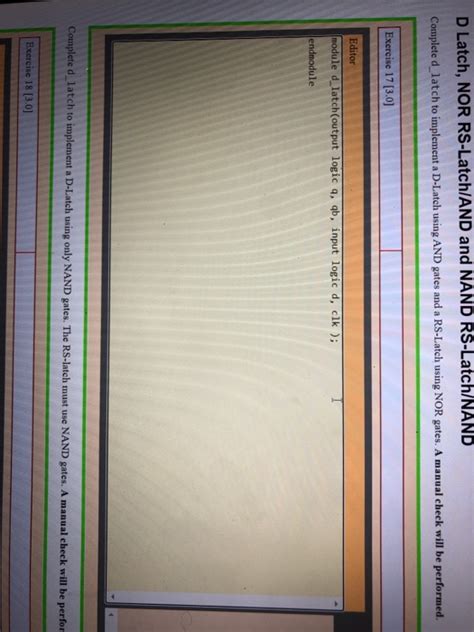 Solved D Latch NOR RS Latch AND And NAND RS Latch NAND Chegg