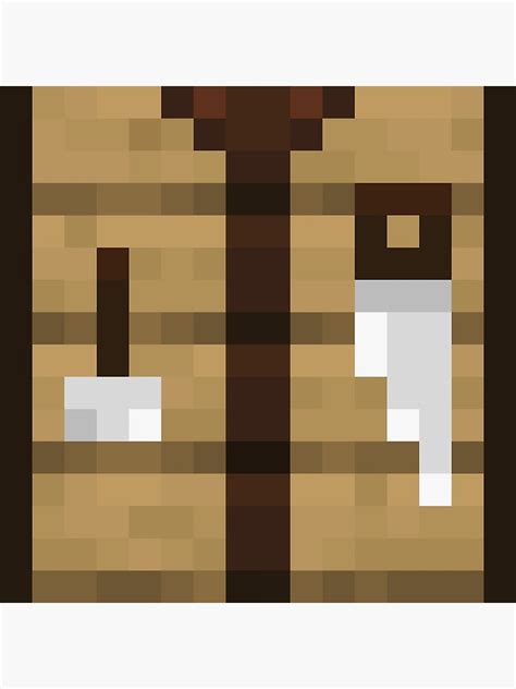Minecraft Crafting Table Side Poster By Mcblockpillow Redbubble