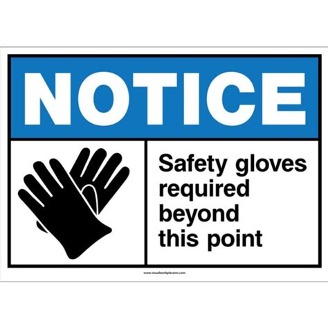 Ansi Caution Safety Gloves Required Beyond This Point Visual Workplace Inc
