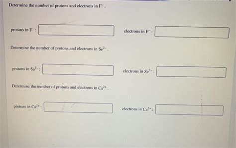 Solved Determine The Number Of Protons And Electrons In F Chegg Com