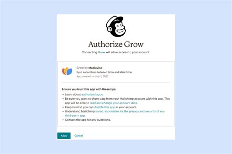 how do i connect my mailchimp account grow