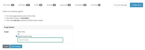 Configuration Purge Cancelled Orders