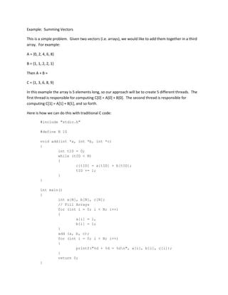 Cuda First Programs Computer Architecture Cse Uaa Alaska Notes Pdf