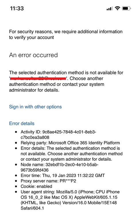 Mfa The Selected Authentication Method Is Not Available Cloud