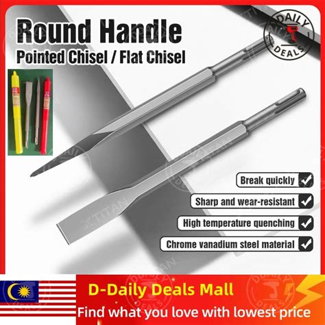 Xtitan 2pcs 14x230mm Sds Flat Chiselandpointed Chisel Concrete Chisel Hammer Drill Chisel Mata
