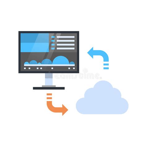 cloud data synchronization icon computer connection database access