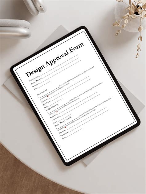 Design Approval Form Template For Graphic Design Projects Printable