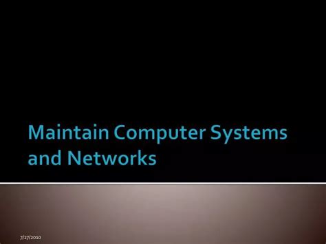 ppt maintain computer systems and networks powerpoint presentation