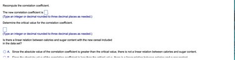 Solved Recompute The Correlation Coefficient The New Chegg Com