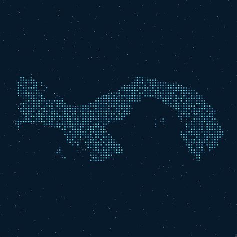 Premium Vector Abstract Dotted Halftone With Starry Effect In Dark Blue Background With Map Of