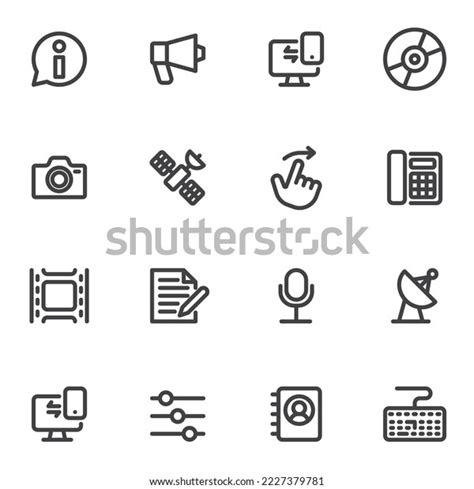 Basic Ui Line Icons Set Outline Stock Vector Royalty Free 2227379781 Shutterstock