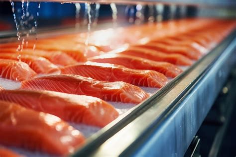 Premium Ai Image The Detail Of A Fish Salmon Factory Processing Line
